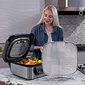 Stainless Steel Splatter Shield for Ninja Foodi AG301, Air Fryer Accessories for Ninja Foodi 5-in-1 Indoor Grill, Replacement Parts Splatter Screen for Ninja Foodi AG300, AG300C,AG301C, AG302, AG400