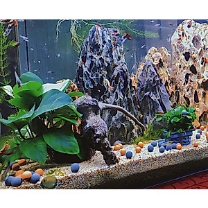 MEIMEI Tourmaline Balls for Betta Fish Tank Accessories.Shrimp Mineral Freshwater Aquarium Tank.Mineral Supplement Substrate.Decorate Fish Bowl Balls,Snail,Betta Fish Goldfish Food,Live Shrimp Food.