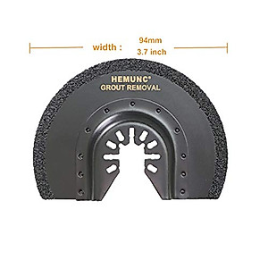 HEMUNC 3pcs Oscillating Tool Blades for Grout Removal Tile Mortar Concrete Masonry 1/16