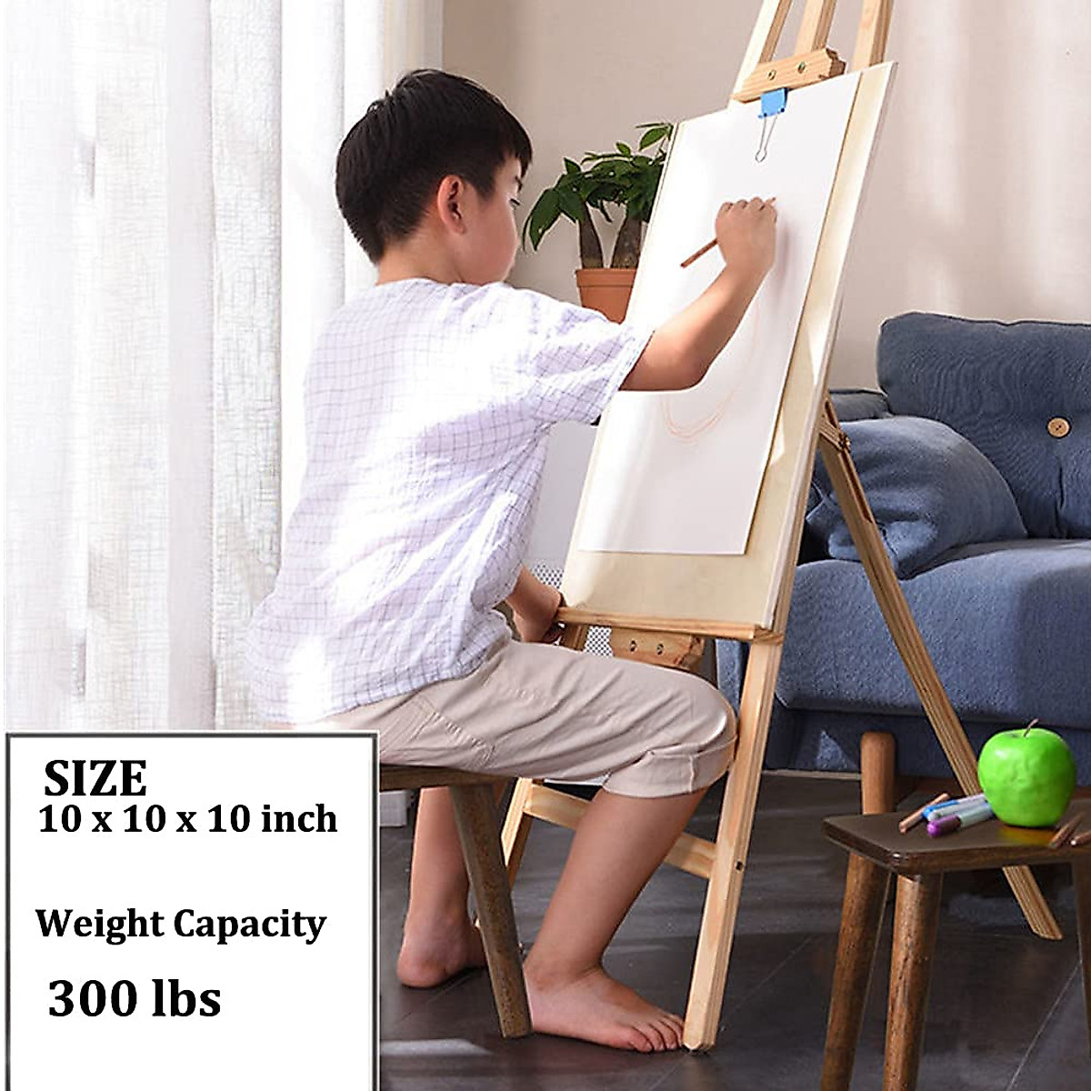 GOLDEN SUN Wooden Step Stool Small 10 Inch Square Foot Stool Plant Stand Detachable 4 Legs Vanity Stool Bench Brown Squarestool-brown262626 10 x 10 x 10 inch