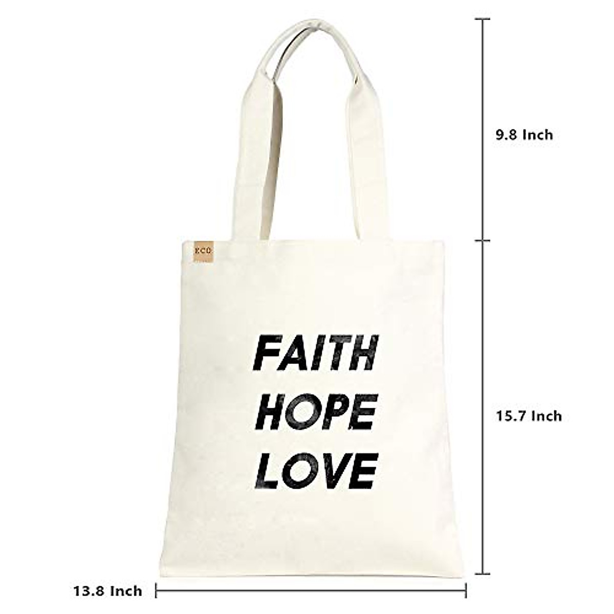 Me Plus Eco-Friendly Canvas Printed Fashion Bags/Travel Shoulder Tote Bag/Shopping,School and Office use (Faith Hope Love)