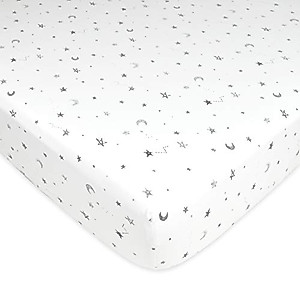 TL Care 100% Natural Cotton Value Jersey Knit Fitted Pack N Play Playard Sheet, Stars and Moon, Soft Breathable, for Boys and Girls