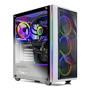 SkyTech Chronos Gaming Computer PC Desktop - AMD Ryzen 7 3700X 3.6GHz, RTX 3070 8G, 1TB Gen4 NVMe SSD, 16GB DDR4 3200, RGB Fans, 240mm AIO, AC WiFi, Windows 10 Home 64-bit, White