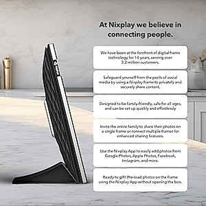 Nixplay 8 inch Touch Screen Digital Picture Frame with WiFi (W08K), Black-Silver, Share Photos and Videos Instantly via Email or App