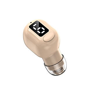 Single Invisible Bluetooth Earbuds Smallest Tiny Hidden Headphones for Work Small Sleep Ear Buds Mini Spy Microphone Wireless Hidden Secret Micro Earbuds for Small Ears Discreet Earpiece - Beige