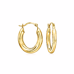 Ross-Simons 14kt Yellow Gold Small Oval Hoop Earrings