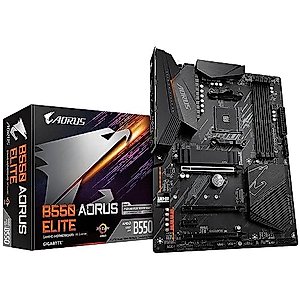 GIGABYTE B550 AORUS Elite (AM4 AMD/B550/ATX/Dual M.2/SATA 6Gb/s/USB 3.2 Gen 2/2.5 GbE LAN/Realtek ALC1200/HDMI/DP/PCIe4.0/DDR4/Gaming Motherboard)