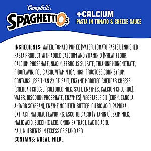 Campbell's SpaghettiOs Original Canned Pasta Plus Calcium, 15.8 oz Can (Pack of 12)