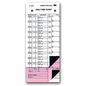 Daily Time and Job Ticket - 10 Labels per Sheet (3-Part) (Form JT-10-PSG) (500 per Box)