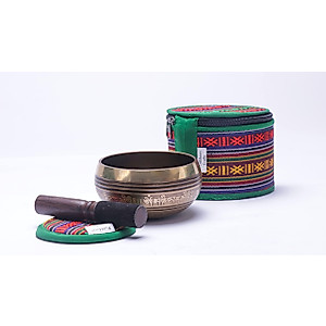 Full Moon Craft's Spiral Tibetan Singing Bowl Set for Yoga, Meditation, Mindfulness, Easy to Learn and Best for Gift