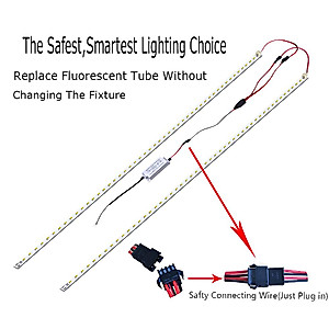 jimwhen 2x4 FT LED Magnetic Retrofit Kit,4ft LED Troffer Retrofit Kit,36W,5400LM,Daylight White 5000K,0-10V Dimmable,T8 T10 T12 Fluorescent Replacement LED Light Strip,Easy to Install
