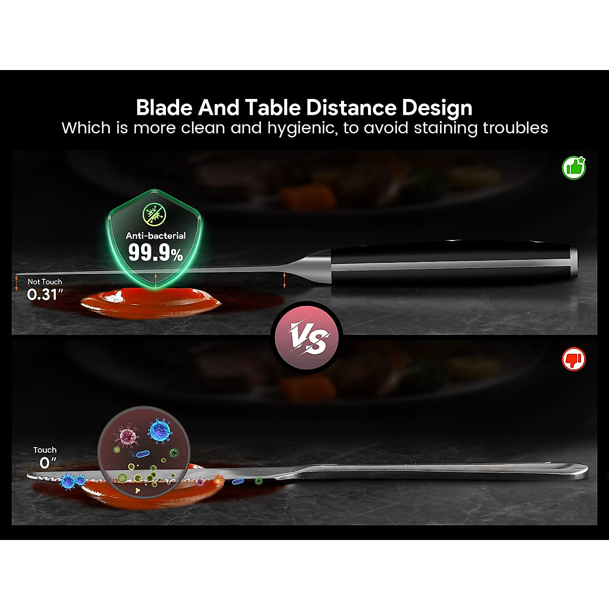 Piklohas Steak Knives Set of 4, 4.5 Inch Non Serrated Dinner Knife, Forged German Steel Damascus Pattern Straight Edge Meat Knife with Full Tang Handle, Dishwasher Safe, Ideal for Gift