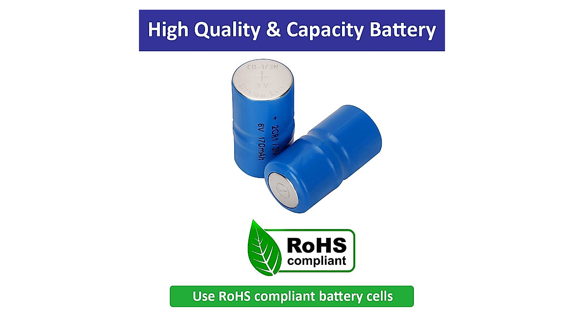 Enerpe 2CR1/3N 6V Battery for Pet & Dog Collars - 4 Pack