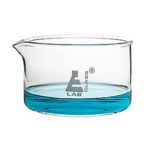EISCO Crystallizing Dish, 100ml - Flat Bottom, with Spout - Borosilicate 3.3 Glass - Laboratory, Kitchen, Crafts