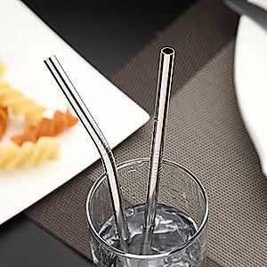 DEVICO Portable Utensils, Travel Camping Cutlery Set, 8-Piece including Knife Fork Spoon Chopsticks Cleaning Brush Straws Portable Case, Stainless Steel Flatware set (Silver)