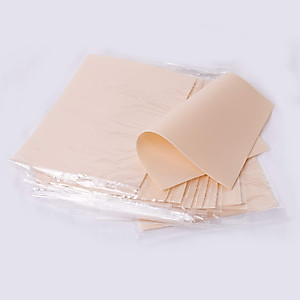 Blank Tattoo Skin, Gospire 10pcs 8x6in Double Sided Fake Eyebrow Tattoo Practice Skins for Beginners and Experienced Artists (Rubber Type)