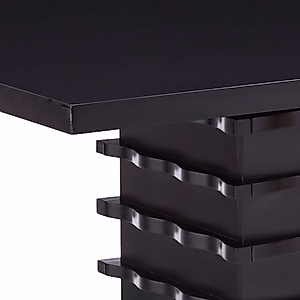 KB Designs - Wood Pedestal Kitchen and Dining Room Table, Black