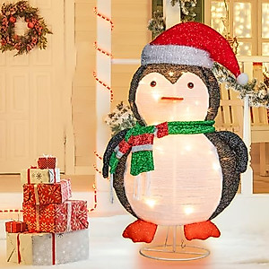MUMTOP Penguin Christmas Decorations, Indoor Outdoor Christmas Decorations, 30 Inch Pop Up Lighted Penguin,Collapsible Christmas Decorations Outdoor Yard Holiday Decor