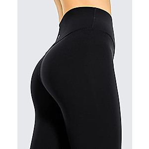 CRZ YOGA Women's Brushed Naked Feeling Yoga Leggings 25" - High Waisted Athletic Workout Leggings Yoga Pants Black Medium