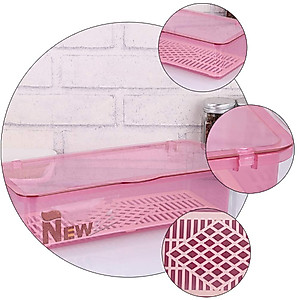 DOITOOL 3Pcs Flatware Tray with Lid and Drainer, Kitchen Cutlery Tray and Utensil Drawer Organizer with Cover, Countertop Silverware Storage Container (Random Color)