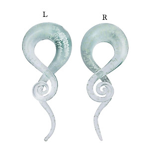 Changgaijewelry Glow in the Dark Glass Spiral Tapers Kit with Plugs 4 Pieces Plugs Set (4g(5mm))