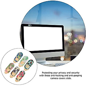 SOLUSTRE Laptops 18pcs Laptop Flower Printed Phone Camera Blocker Covers Tablet Slide Cover Web Webcam Computer Camera Slides