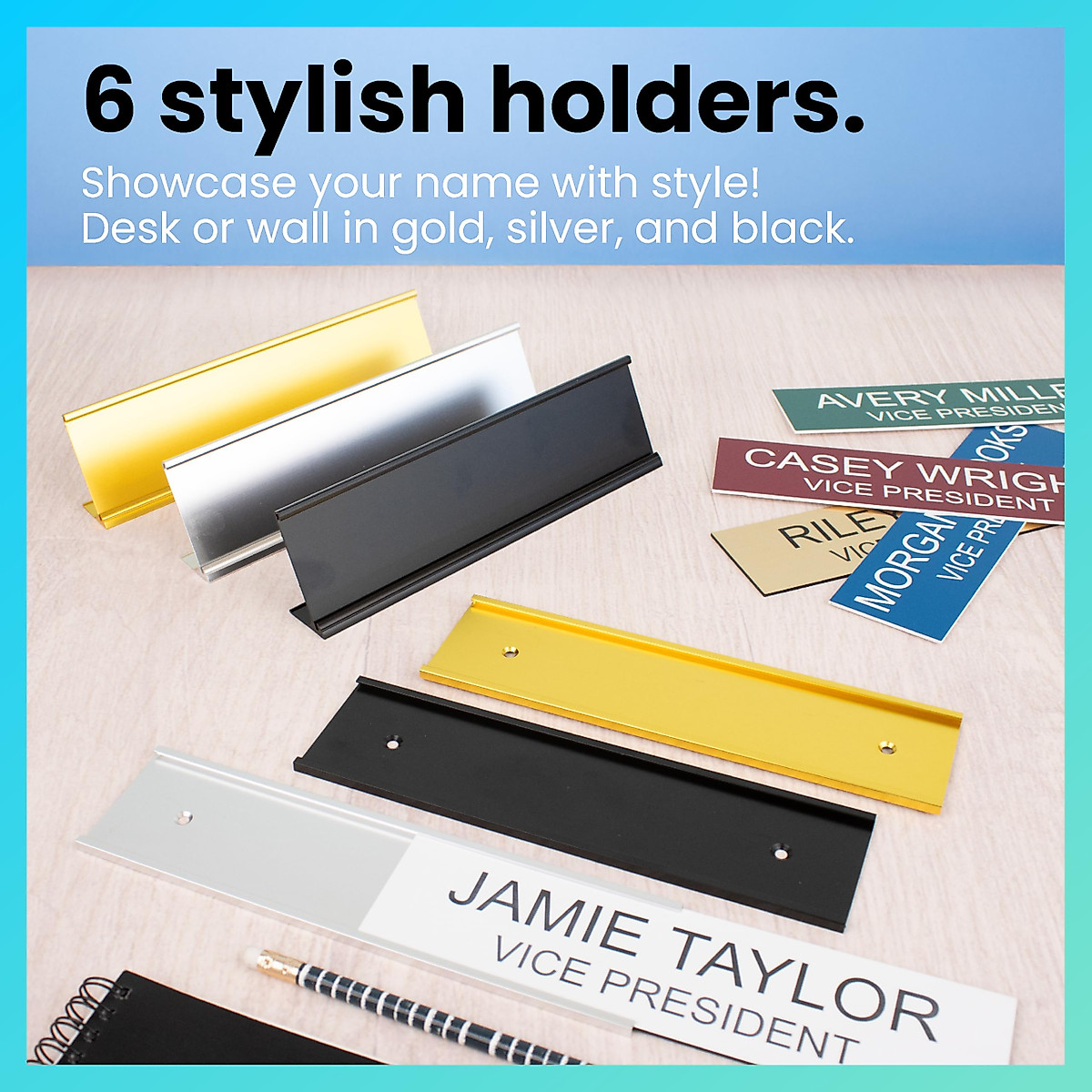 2" x 8" Custom Engraved Name Plate with Square Corners