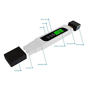 HYQELEO TDS Meter Digital Water Tester,TDS EC & Temperature Meter 3 in 1, Ideal PPM Meter for Drinking Water,RO System Aquariums Swimming Pool and More, 0-9990 ppm meter