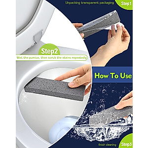 Maryton Pumice Stone for Toilet Bowl Cleaning, Remove Hard Water Rings, Limescale Stains, Calcium Buildup, Iron and Rust, Pumice Stick for Bathtubs, Pool Shower Tiles, Kitchen, Household, 6 Count