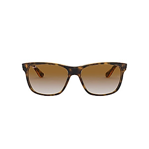 Ray-Ban Men's RB4181 Square Sunglasses, Light Havana/Clear Gradient Brown, 57 mm