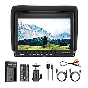 Neewer F100 7 Inch Camera Field Monitor HD Video Assist Slim IPS 1280x800 HDMI Input 1080p with 2600mAh Li-ion Battery/USB Charger for DSLR Cameras, Handheld Stabilizer, Film Video Making Rig