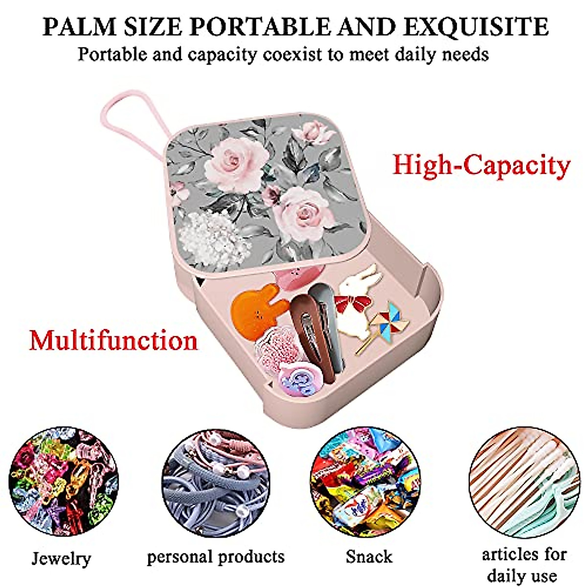 Hennaja Orthodontic Retainer Case,Perfect Denture case,Mouth Guard Case,aligner Case, Pill Case for Household|Office|Travel(1-Grey Rose)