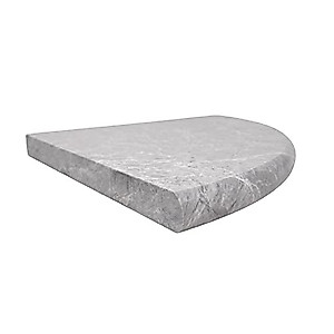 Tenedos Premium Quality Silver Marble Bathroom Corner Shelf Polished 9'' (1)