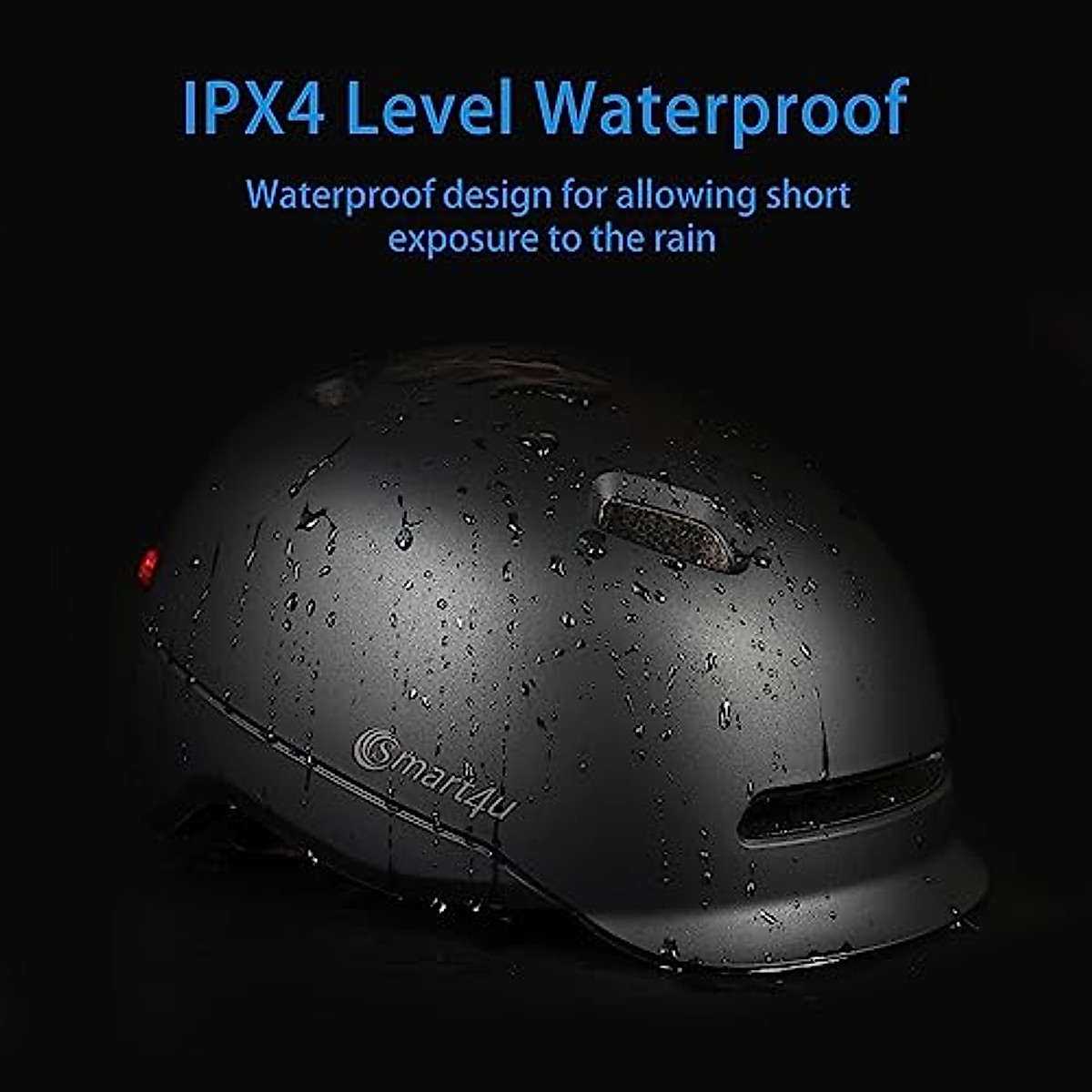 Smart4u SH50U Smart Bike Helmet with Light, Bicycle Helmet with Rear Light | Brake Warning Light | Fall Detection, CPSC Certified, Bike Helmet for Adults Men Women, Bicycle Helmet for Urban Commuter