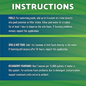 Pool & Spa Anti Foam Defoamer Concentrate - 1 Gallon