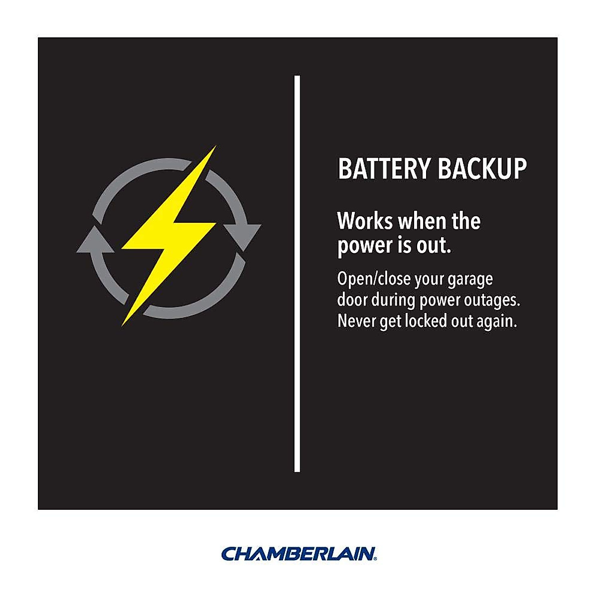 Chamberlain B970T Smart Garage Door Opener with Battery Backup - myQ Smartphone Controlled - Ultra Quiet, Strong Belt Drive and MAX Lifting Power, 1.25 HP, Wireless Keypad Included, Grey
