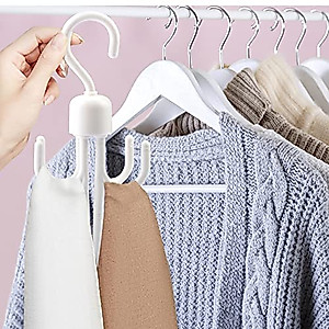 DEFUTAY Belt Hanger Scarf Tie Rack Holder Hook, 2 PCS Hangers for Closet,360 Degree Rotating Closet Clothes Hangers with 8 Claws for Hanging, Scarf,Hats, Towels,Bags, Shoes,Ties