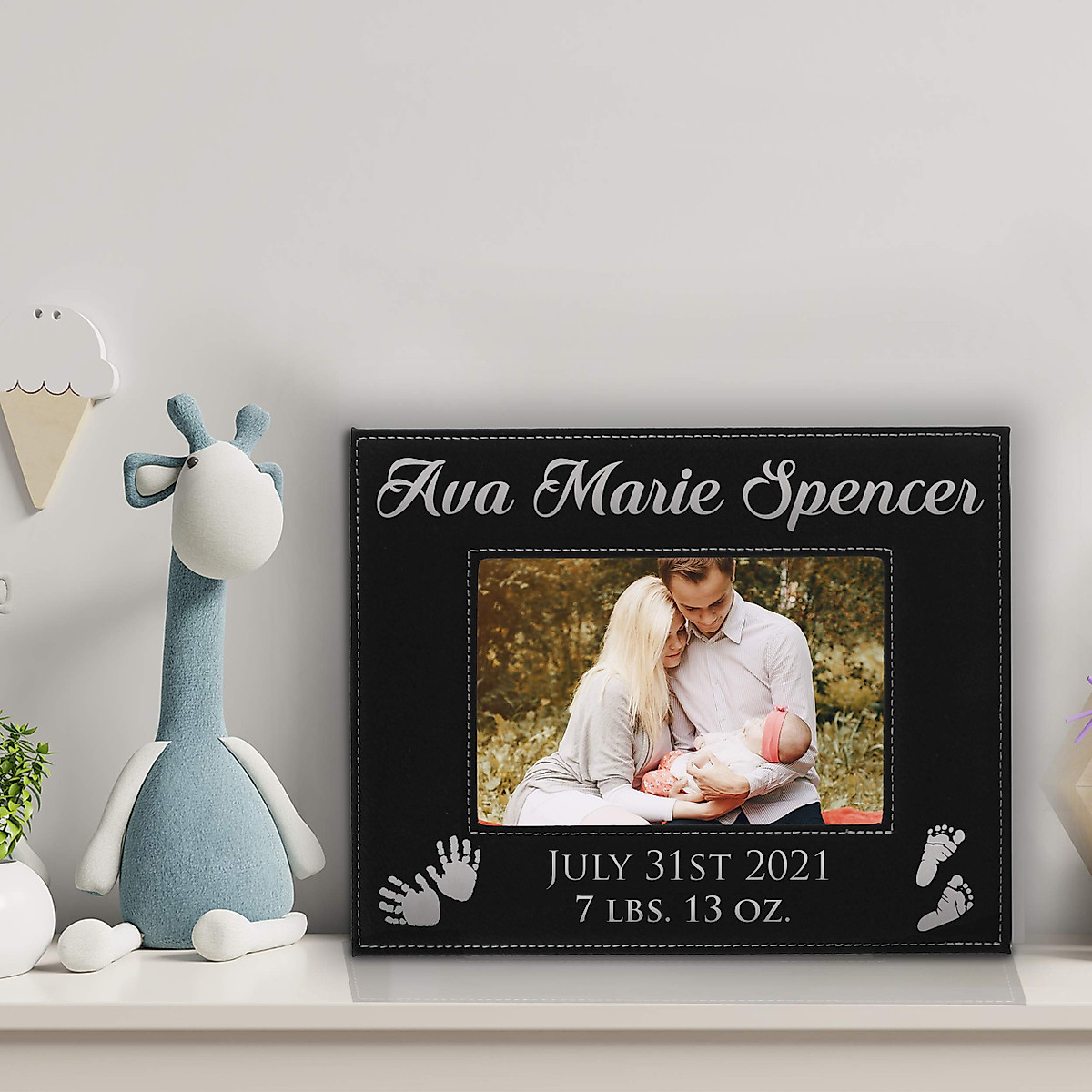 My Personal Memories Customized New Baby Photo Frame - Custom Engraved Boy Girl Picture Frame (5 x 7)
