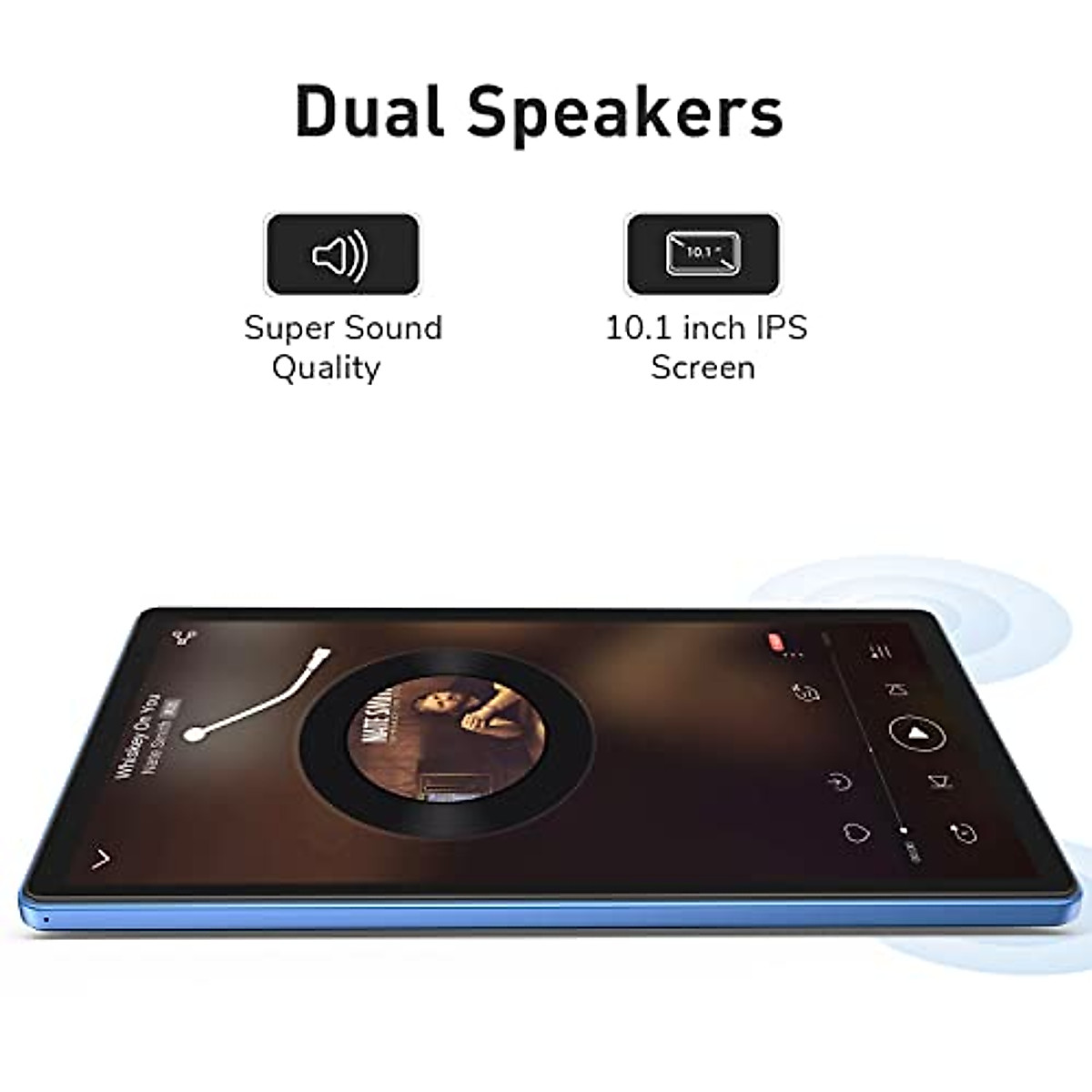 VASOUN Android Tablet 10 inch, 2 GB RAM, 32 GB Android 12 Tablet, Kids Tablet, IPS HD Display, GPS, FM, Quad-Core Processor, Wi-Fi (Blue)