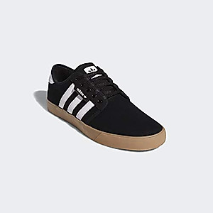 adidas Originals Men's Seeley Sneaker, Black/White/Gum, 8