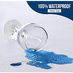 Utopia Bedding Waterproof Mattress Protector California King Size, Premium Terry Mattress Cover 200 GSM, Breathable, Fitted Style with Stretchable Pockets (White)