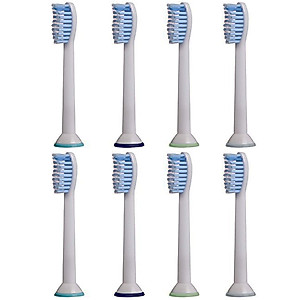 iHealthia Sensitive Replacement Toothbrush Heads Compatible with Philips Sonicare Brush HX6053, 8-Pack, fits Sonicare Plaque Control, Gum Health, Flex Care