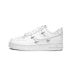 Nike Women's Air Force 1 '07 Shoes, White/Hyper Royal/Black/White, 7.5
