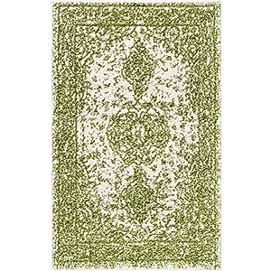 Rugs.com Dover Collection Rug – 2' x 3' Green Low-Pile Rug Perfect for Entryways, Kitchens, Breakfast Nooks, Accent Pieces
