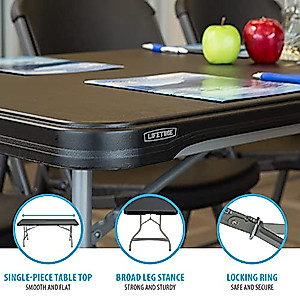 Lifetime Commercial Rectangular Folding (4 Pack) Table, 6', Black