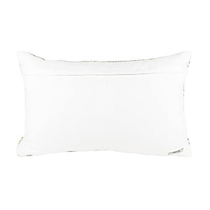 Foreside Home & Garden Yellow & Gray 14X22 Hand Woven Filled Outdoor Pillow