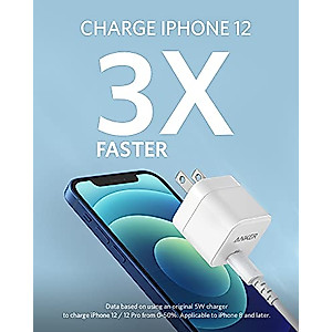 USB C Charger, Anker Fast Charger with Foldable Plug, PowerPort III 20W Cube Charger with USB C to Lightning Cable for iPhone 14/14 Plus/14 Pro/14 Pro Max/13, Galaxy, iPad/iPad Mini and More