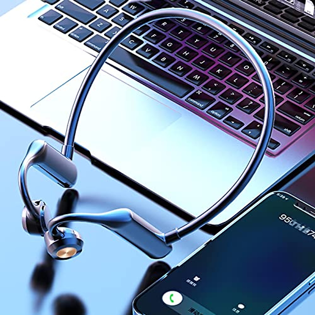 Onlyliua Wireless Bluetooth Headphones, B𝚘ne-Conduction Bluetooth 5.3 Headset, HiFi Stereo Sound & Noise Reduction HD Sound Quality, for Sport, Gaming, Music