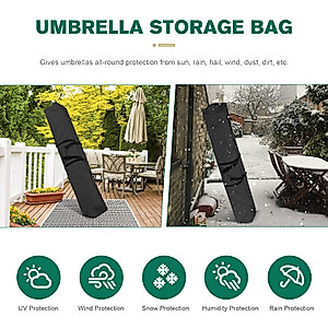 Bicherub Umbrella Storage Bag 67 Inch Umbrella Carry Bag Beach Umbrella Storage Bag Oversized Patio Hammock and Steel Stand Storage Bag,Black