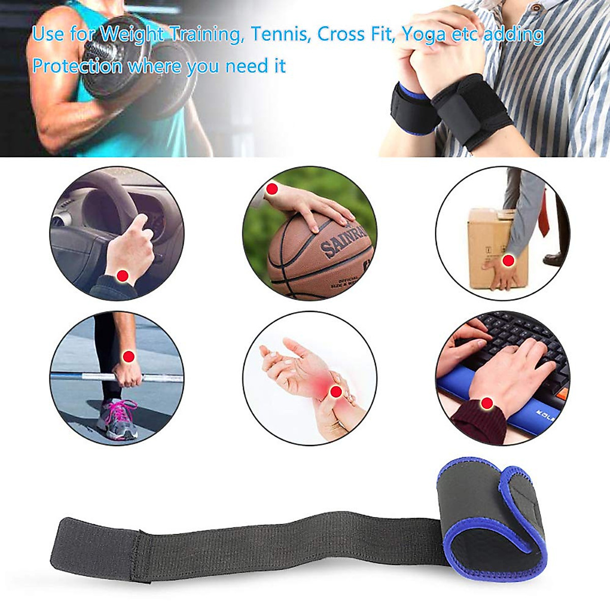 Wrist Brace, Compression Wrist Strap Support Wrist for Men & Women, Youth & Elderly, Boys& Girls, One Size Adjustable, Sports Wristband 1 PCS (Pink)